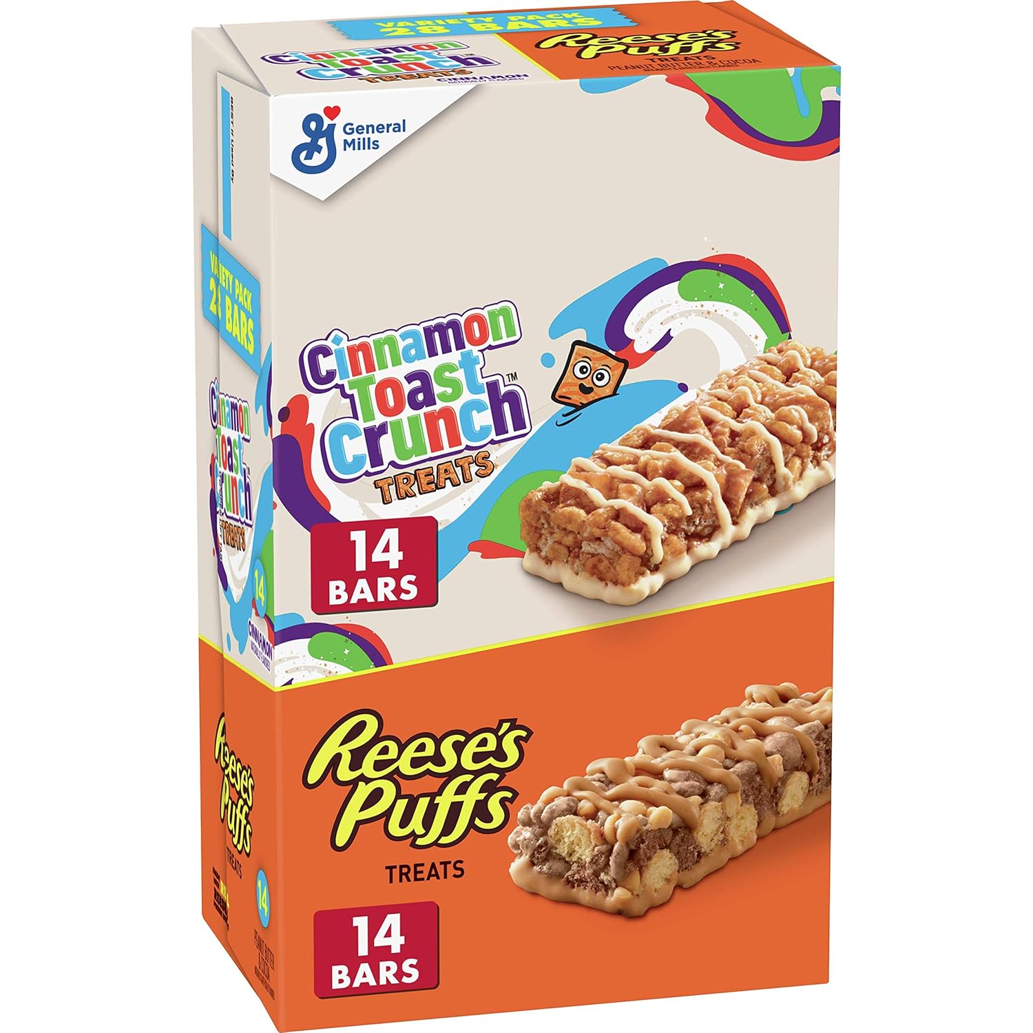 Reese's Puffs Cinnamon Toast Crunch Cereal Treat Bars Variety Pack ...